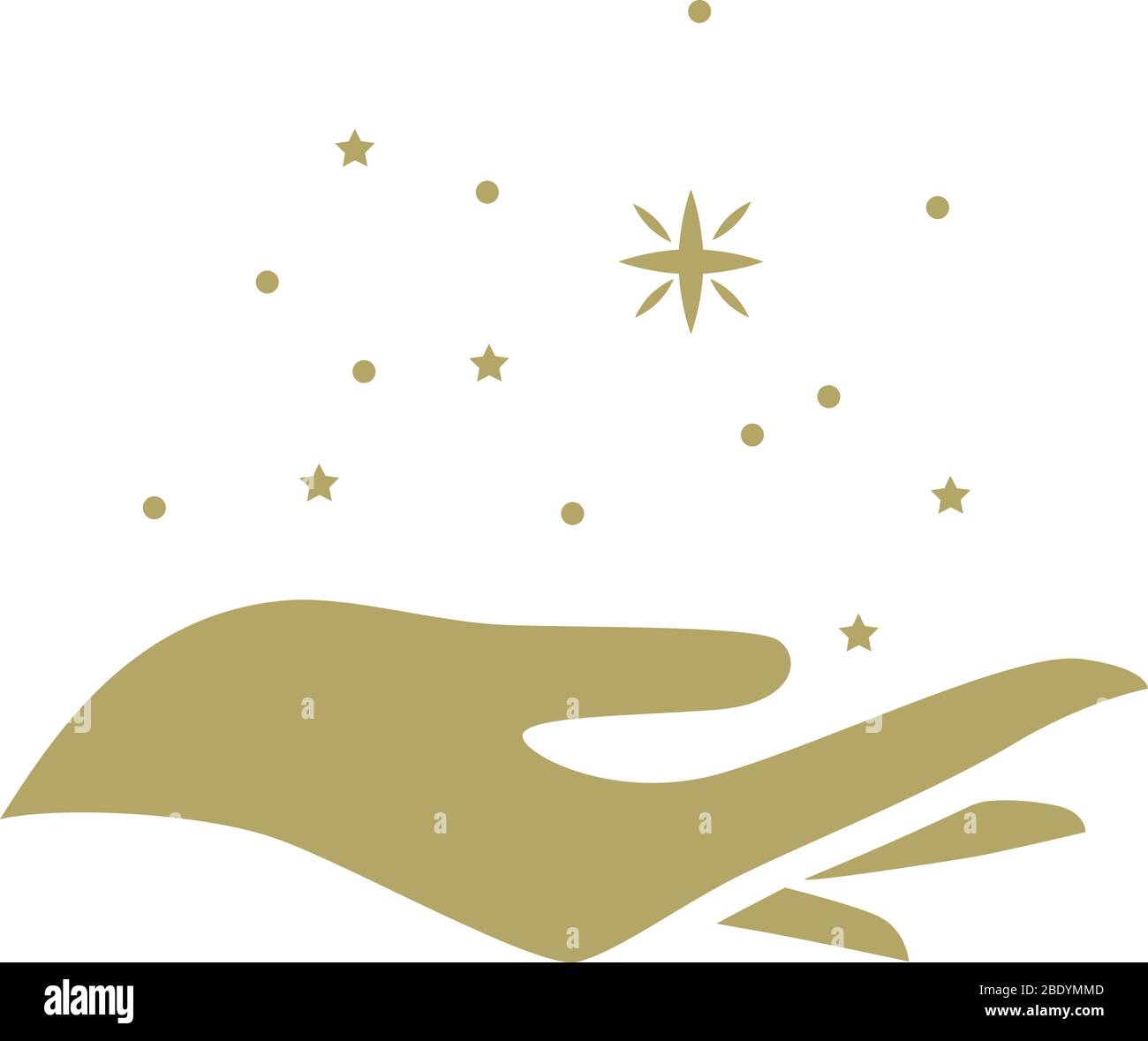 female hand and falling glittering stars Stock Vector Image & Art - Alamy