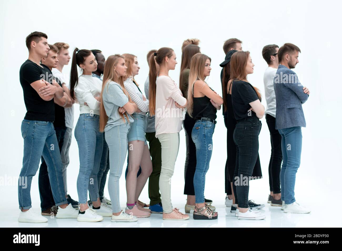 People Standing Side View