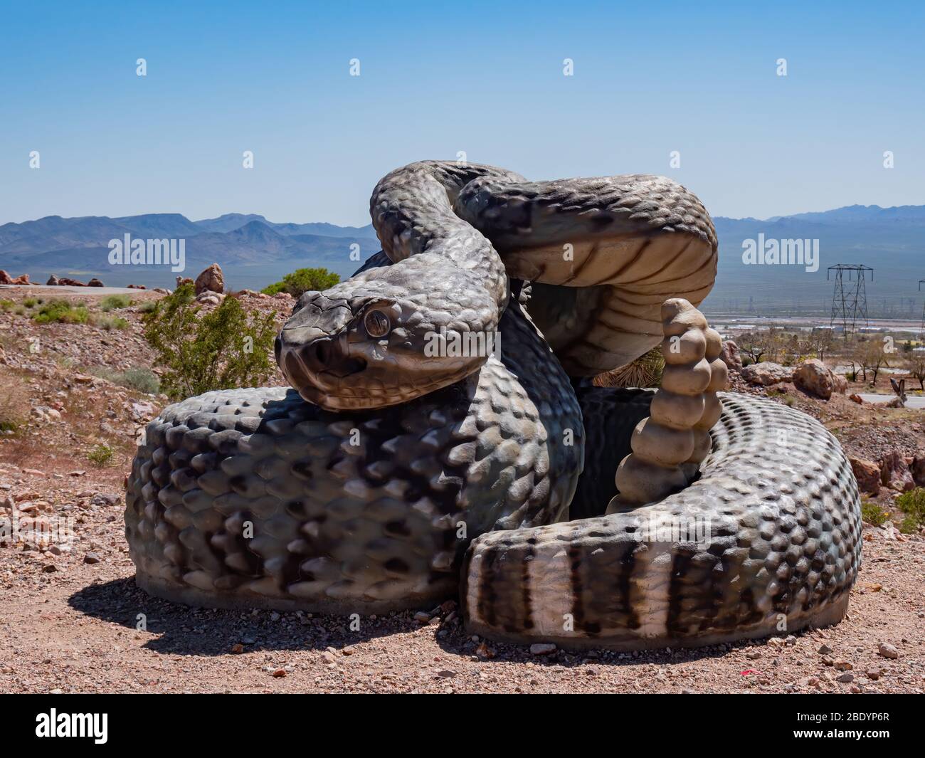 Rattlesnake statue in Nature Discovery Trail and Rock Garden at Nevada ...