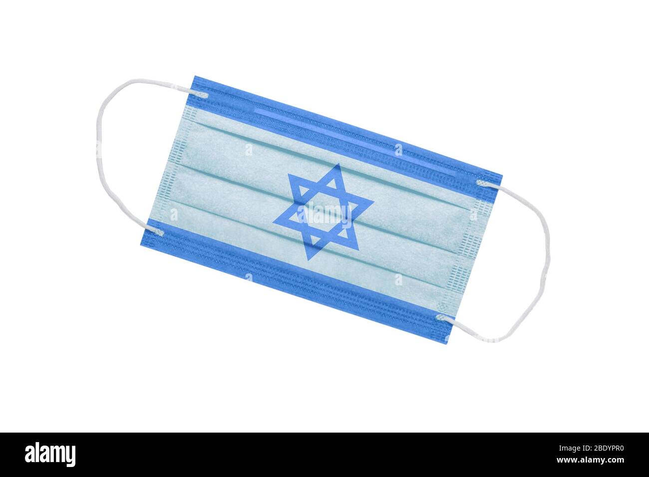 medical face mask with israel flag isolated on a white background ...