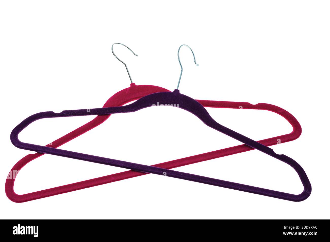 Close up view of colorful hangers isolated on white background Stock ...