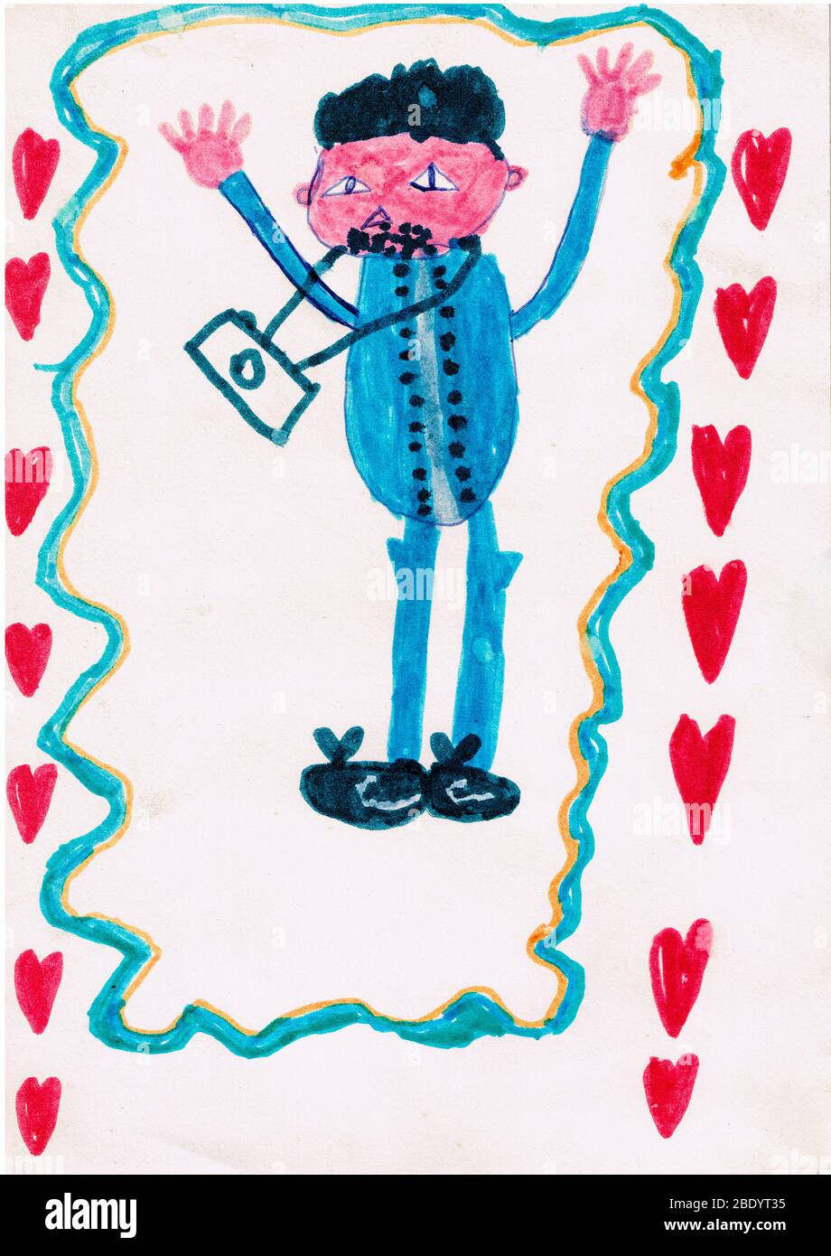 "In love with the photographer", child's drawing, Lyon, France Stock ...
