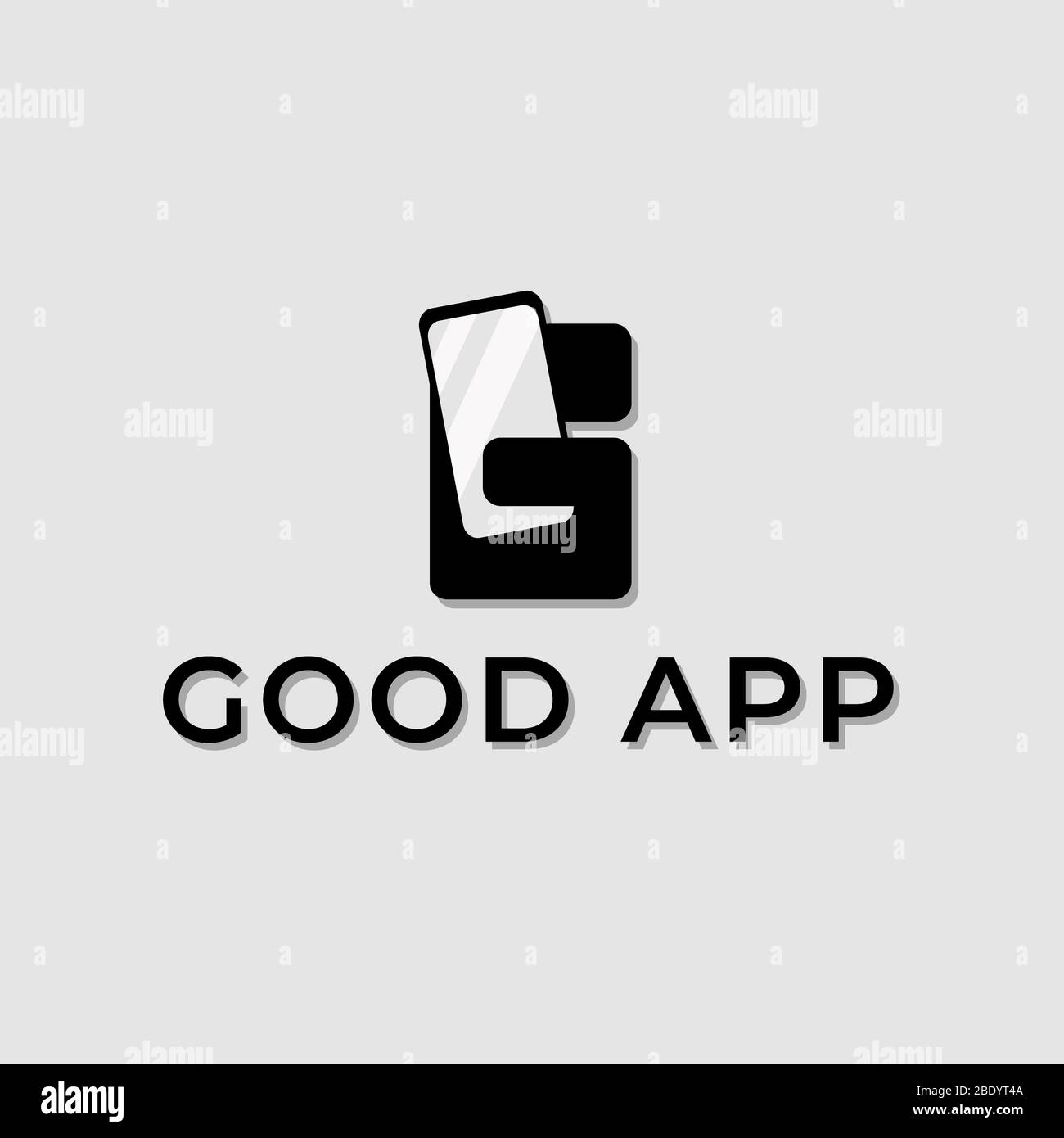 Good App Simple Elegant and Unique Logo On Clean Gray Background Stock ...