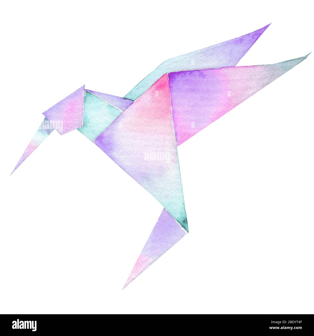Origami paper bird. illustration.Polygonal shape.Art of paper folding ...