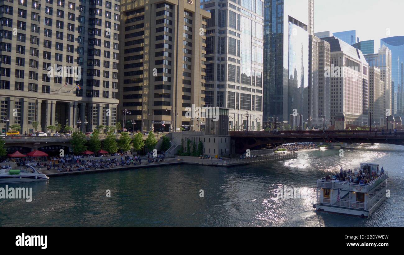 Chicago river sunset usa june hi-res stock photography and images - Alamy