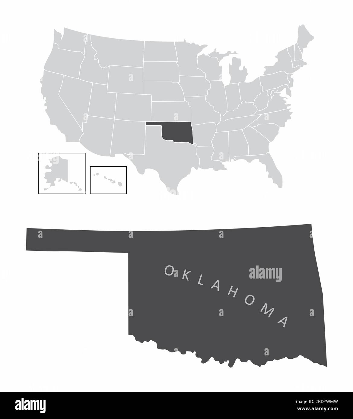 Oklahoma state map hi-res stock photography and images - Alamy