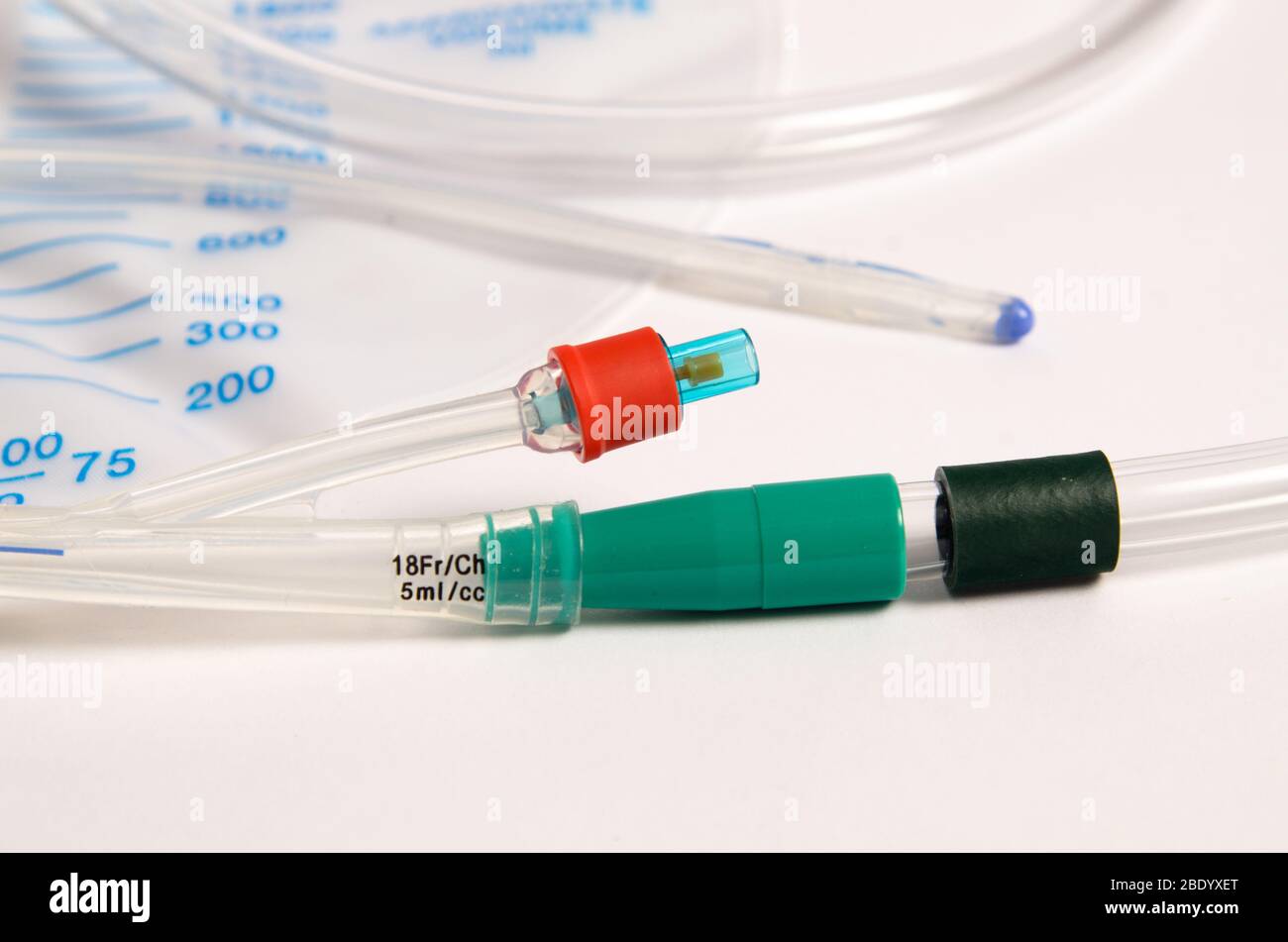 Foley Catheter Attached to Urine Collection Bag Stock Photo - Alamy