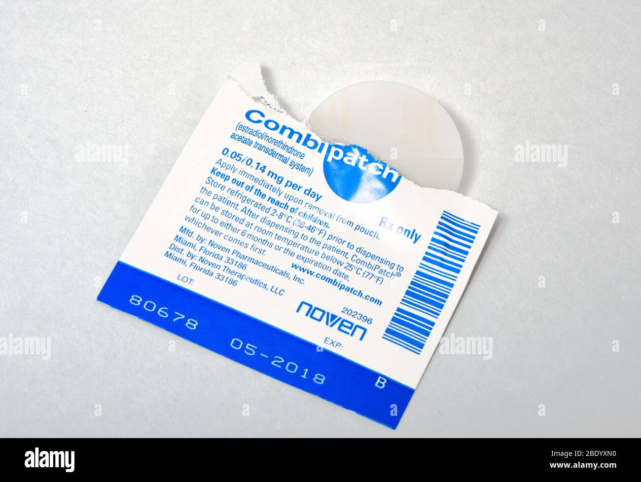 Hormone Replacement Patch Stock Photo - Alamy