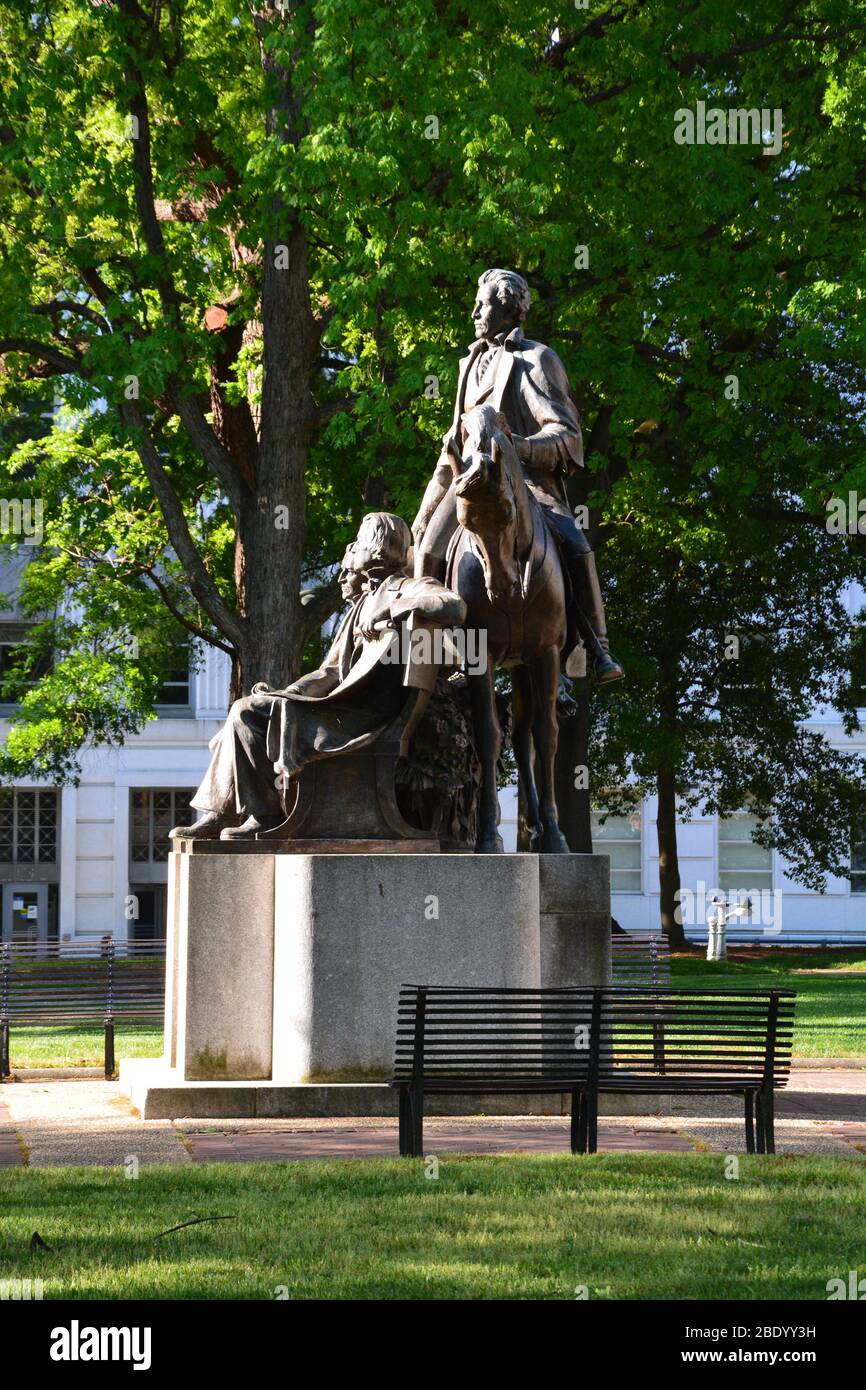 The Three Presidents sculpture on the grounds of the former North ...