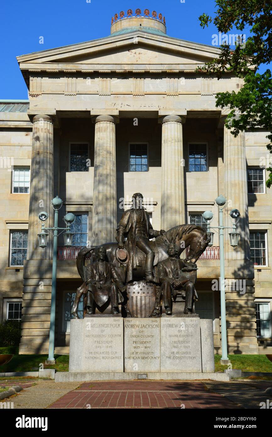 The Three Presidents monument on the grounds of the former Capitol ...