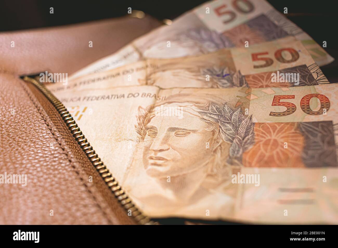 Real currency, money from brazil. Brazilian banknotes in close up ...