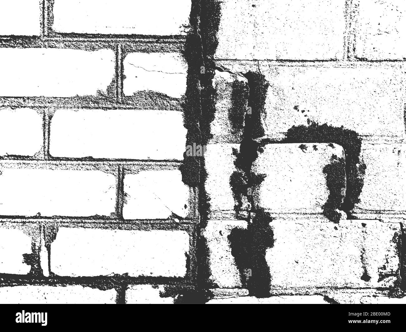 Distress old brick wall texture. Black and white grunge background ...