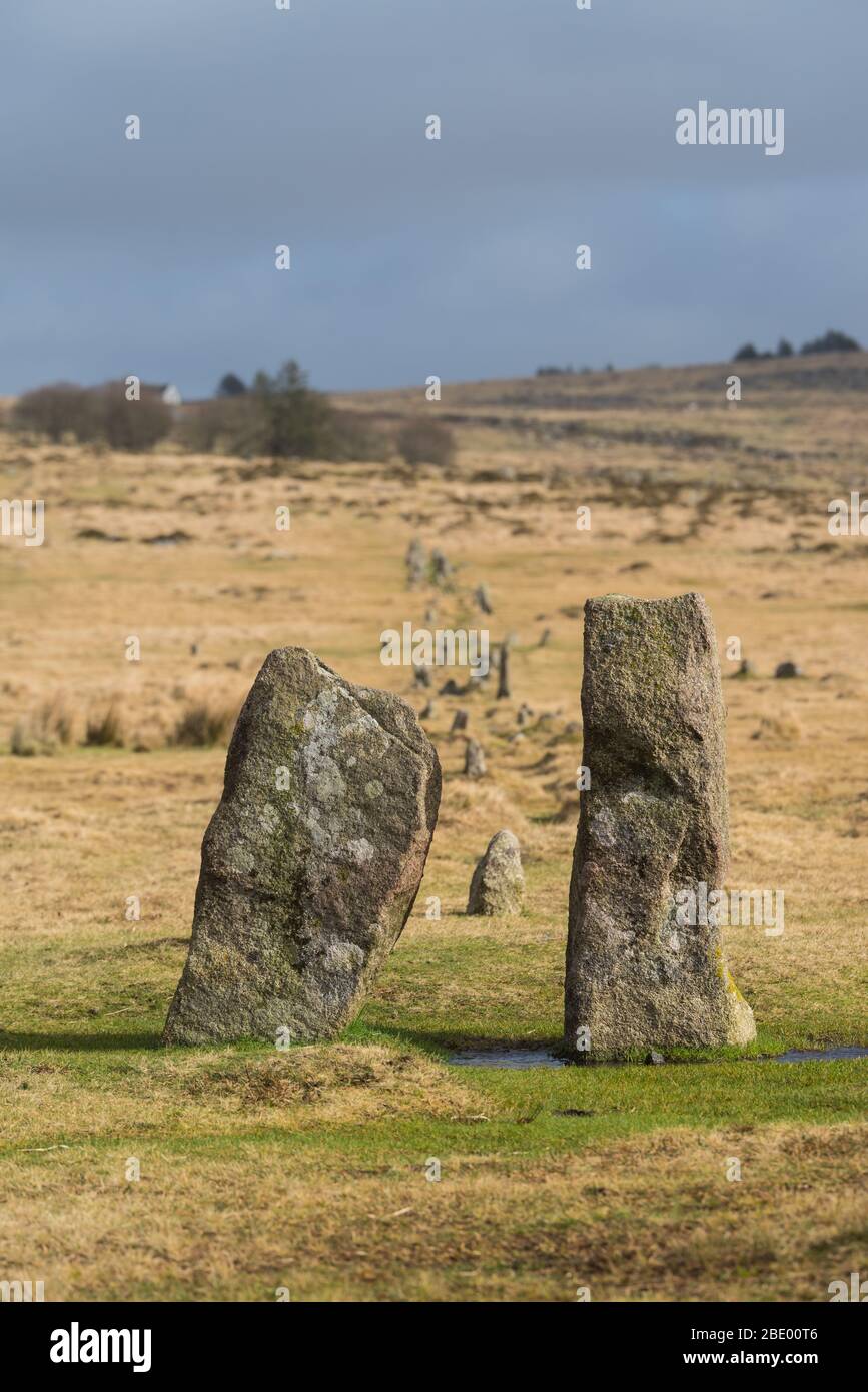 Dartmoor stone rows hi-res stock photography and images - Alamy