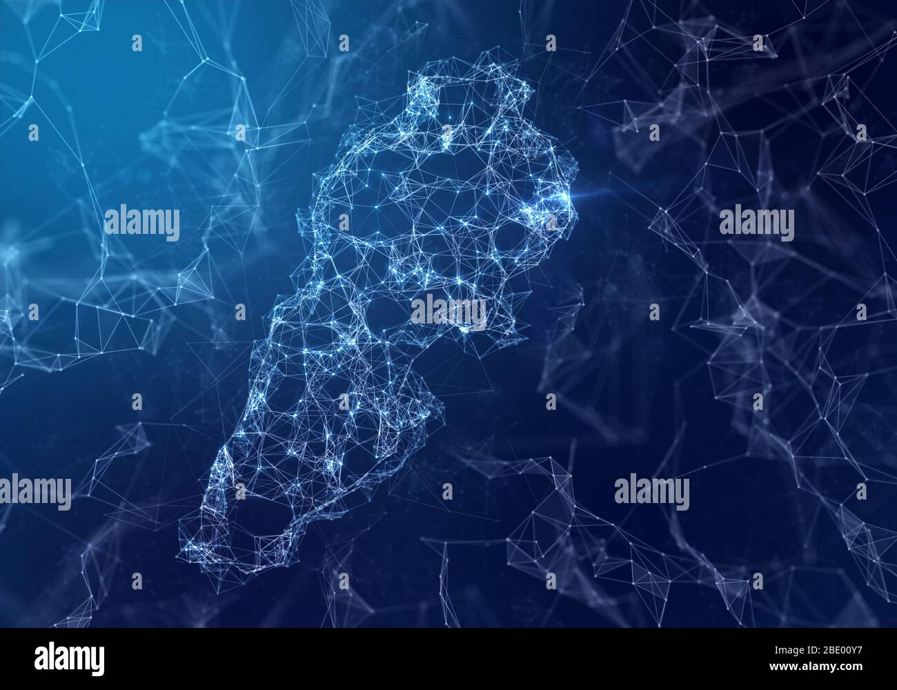 The map of Lebanon indicating a connected web of dots and lines ...