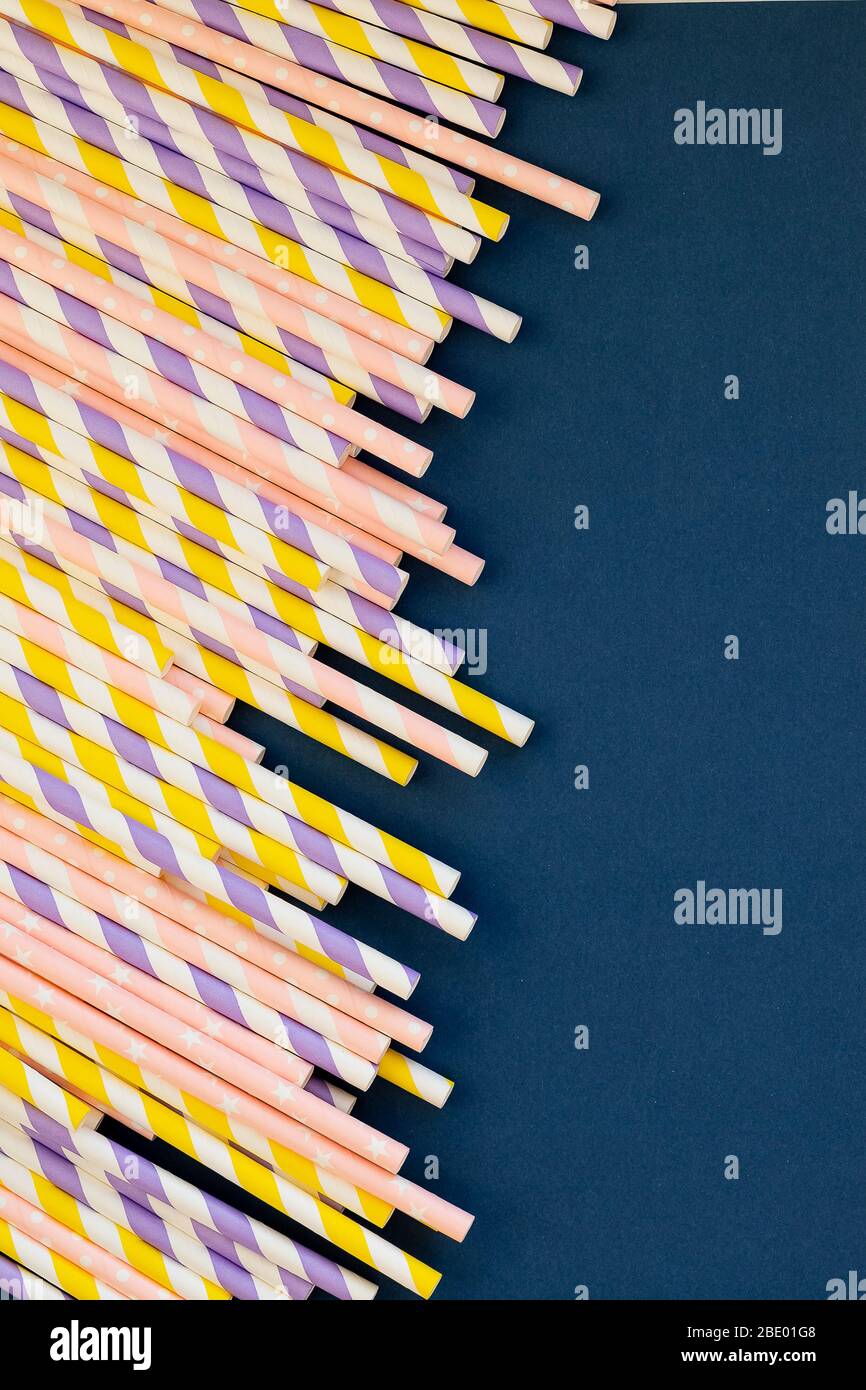 Drinking paper colorful straws for reusable and reduce the use of ...