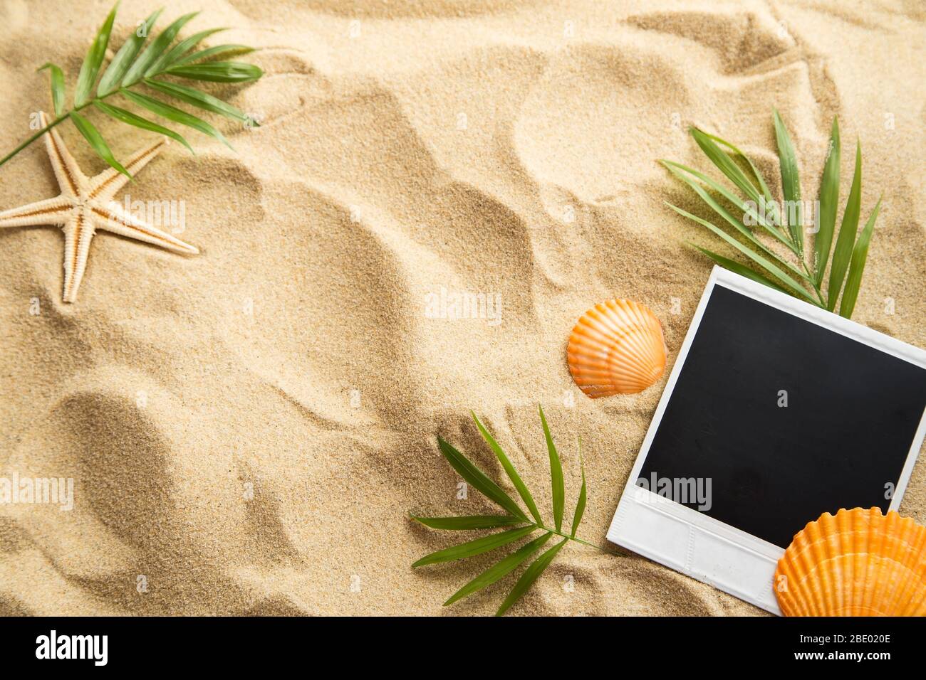 Summer background with a blank instant image Stock Photo - Alamy