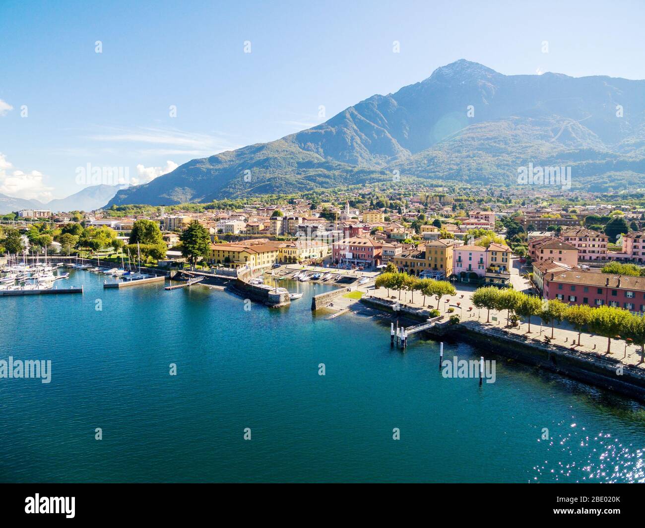 Colico - Lake Como (IT) - Aerial view towards Valtellina Stock Photo ...