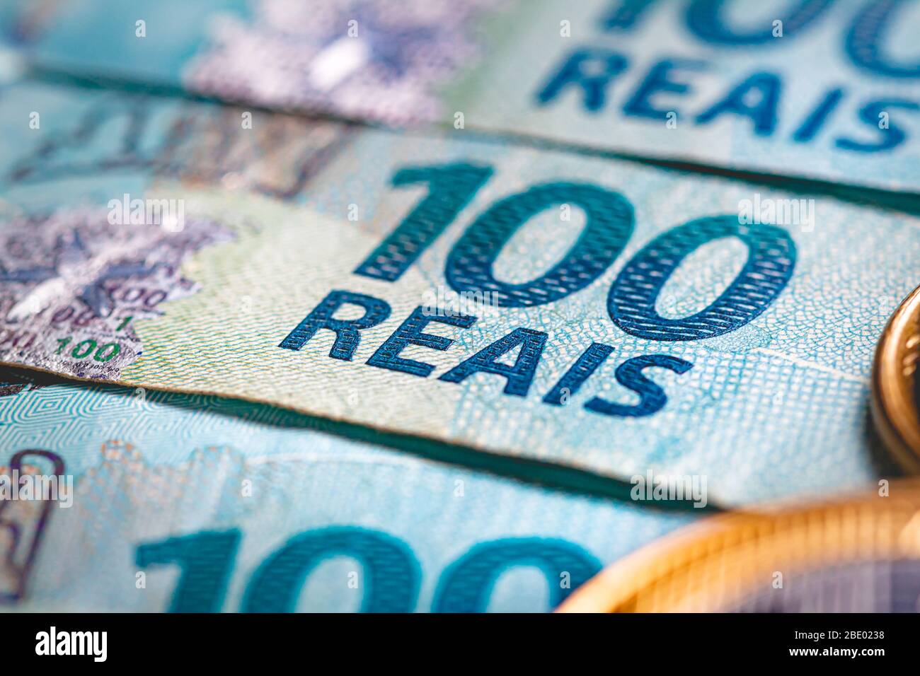 Real currency, money from brazil. Brazilian banknotes and coins ...