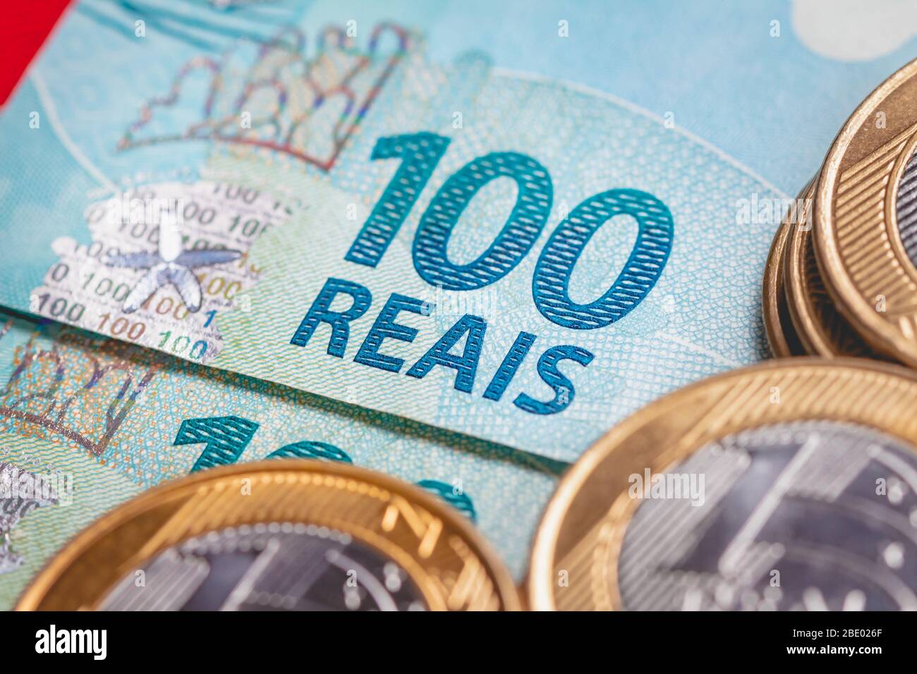 Real currency, money from brazil. Brazilian banknotes and coins ...