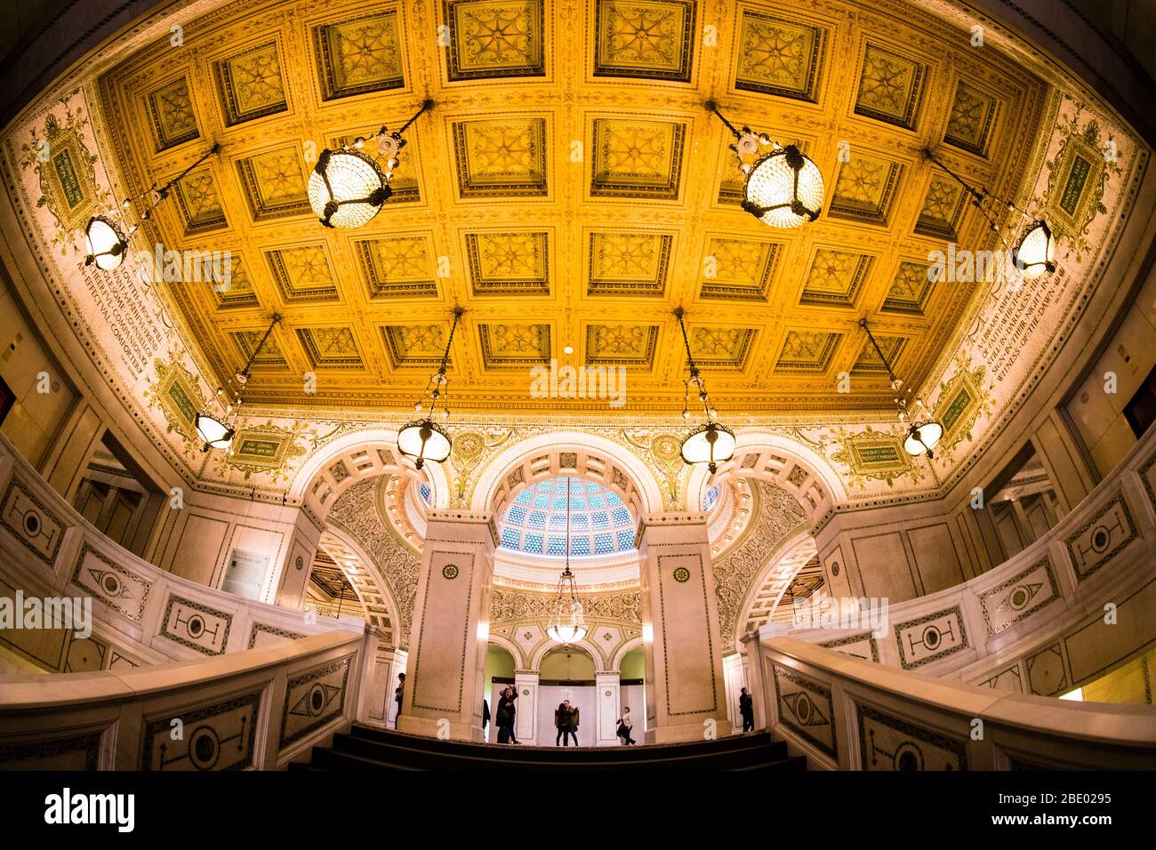 Illuminated interior of building, Chicago, Illinois, USA Stock Photo ...