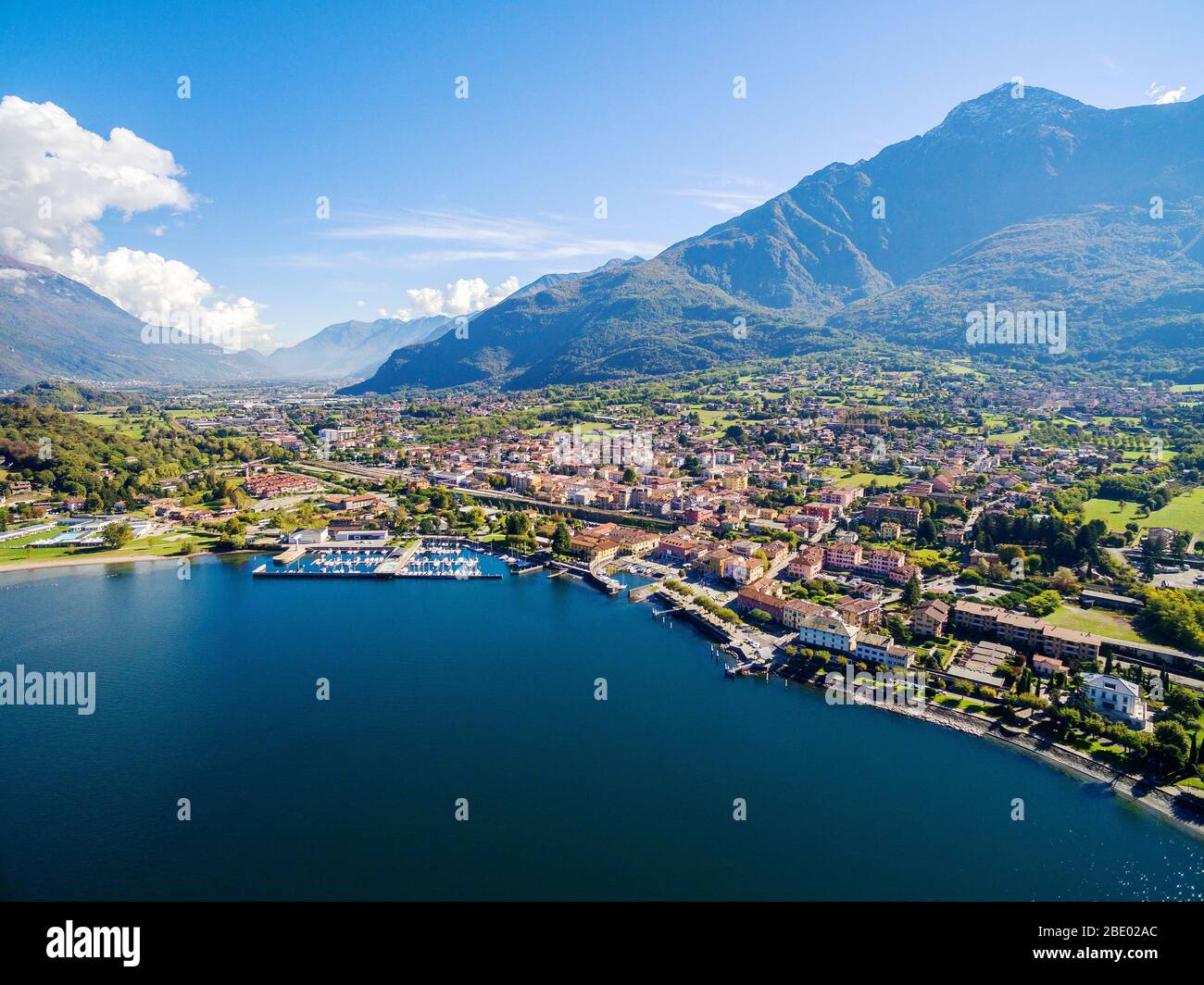 Colico - Lake Como (IT) - Aerial view towards Valtellina Stock Photo ...