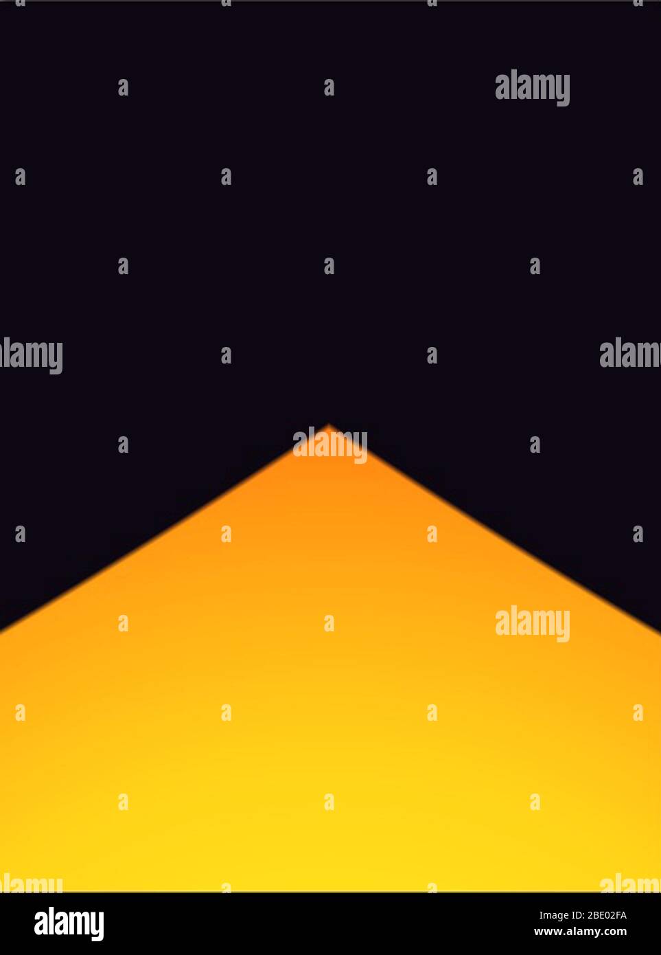 Abstract advertising black and yellow pyramid, fluorescent decorative ...