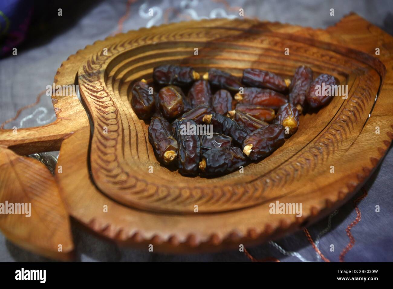 image of date palm presentation in copper containers Stock Photo - Alamy