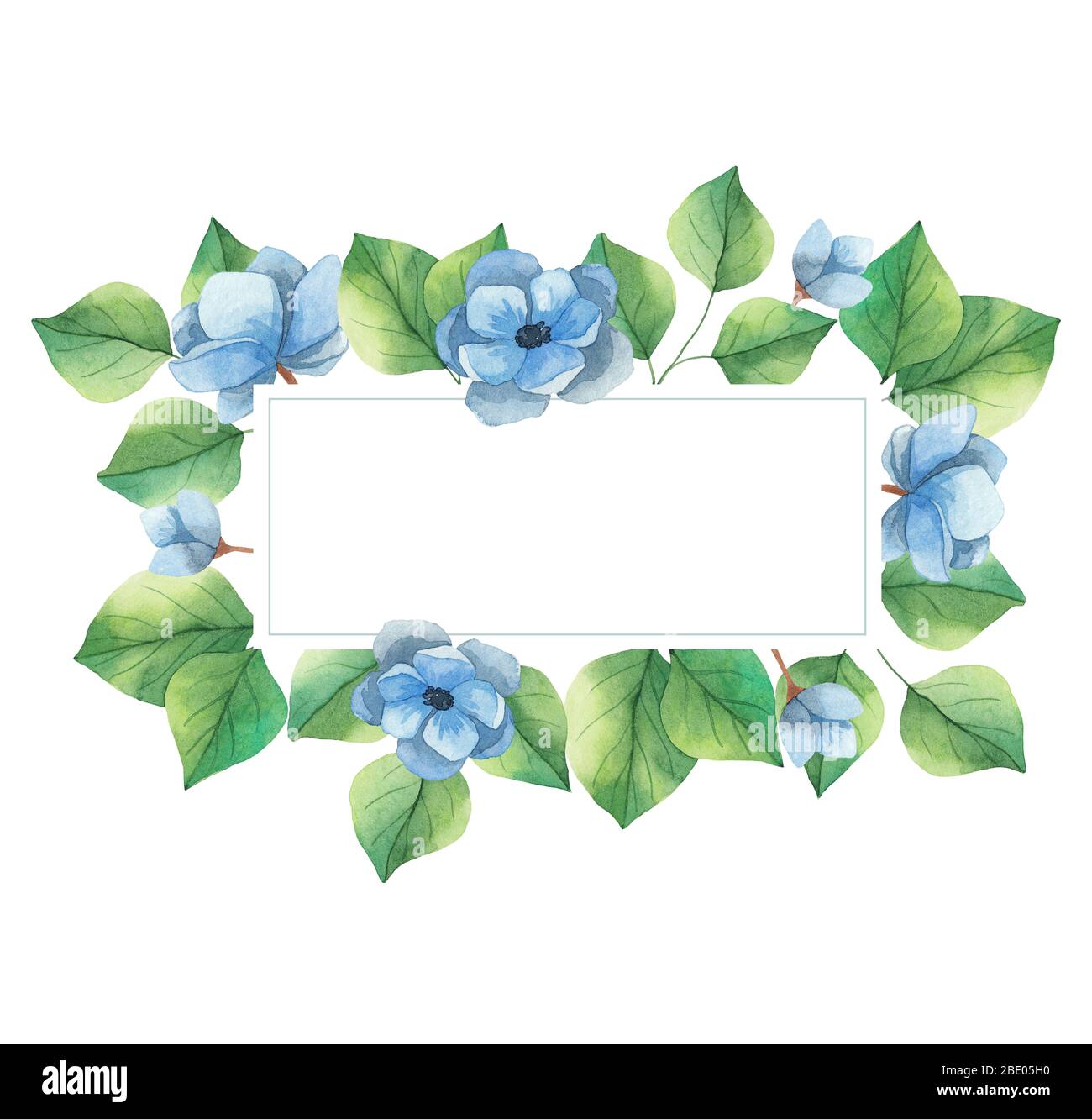 Watercolor flowers invitation Cut Out Stock Images & Pictures - Alamy