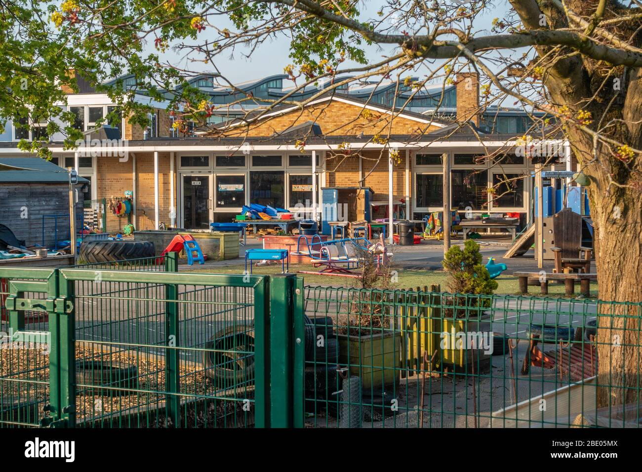 School playground locked fence hi-res stock photography and images - Alamy