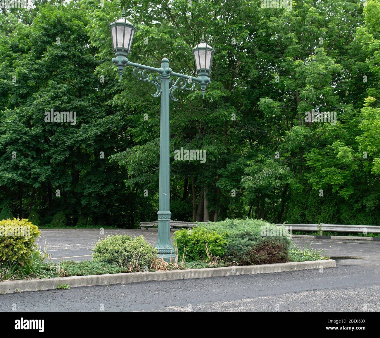 lamp pole in car parking lot of village community Stock Photo - Alamy