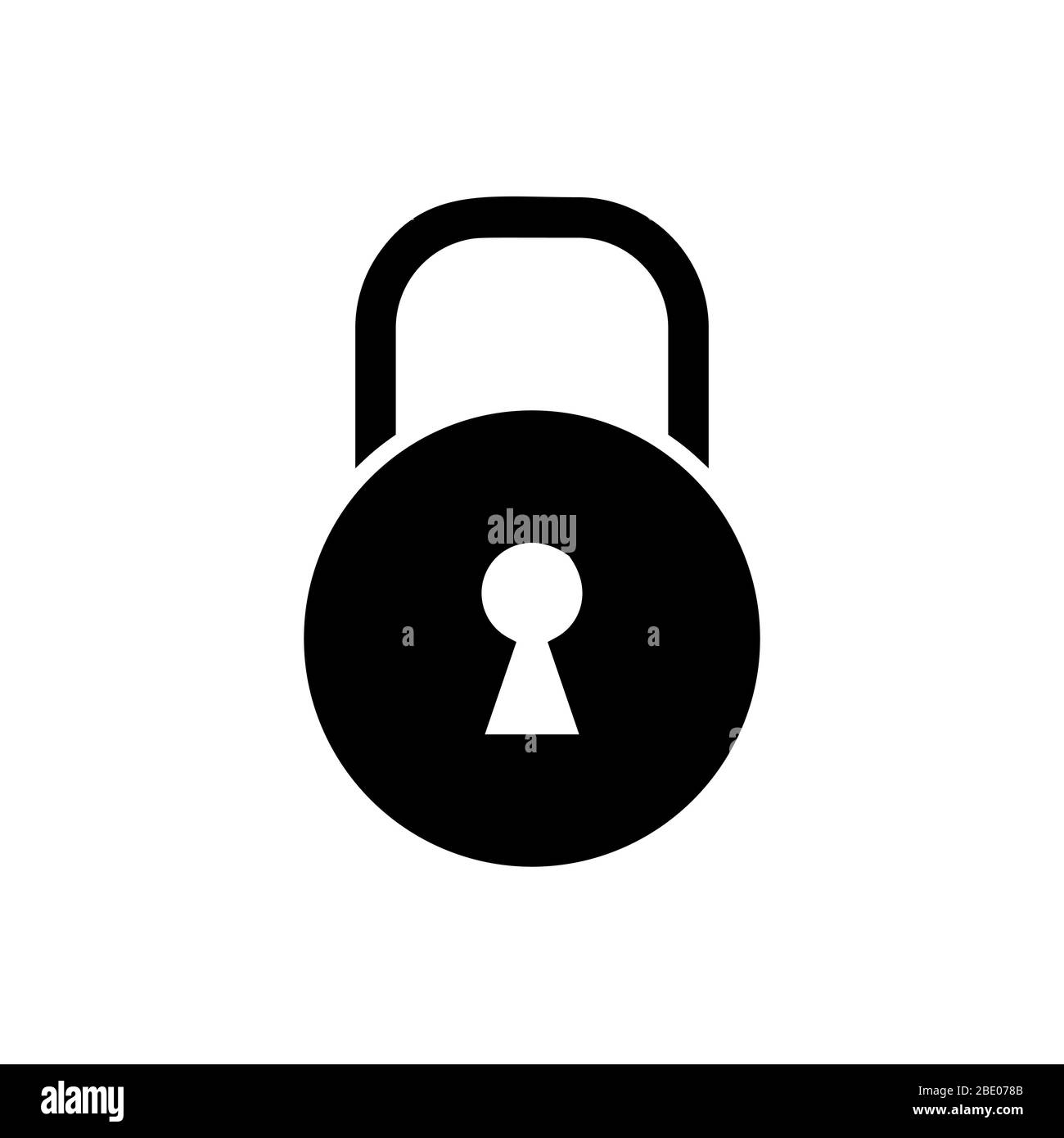 Round Padlock icon vector. Lock flat design icon Stock Vector Image ...