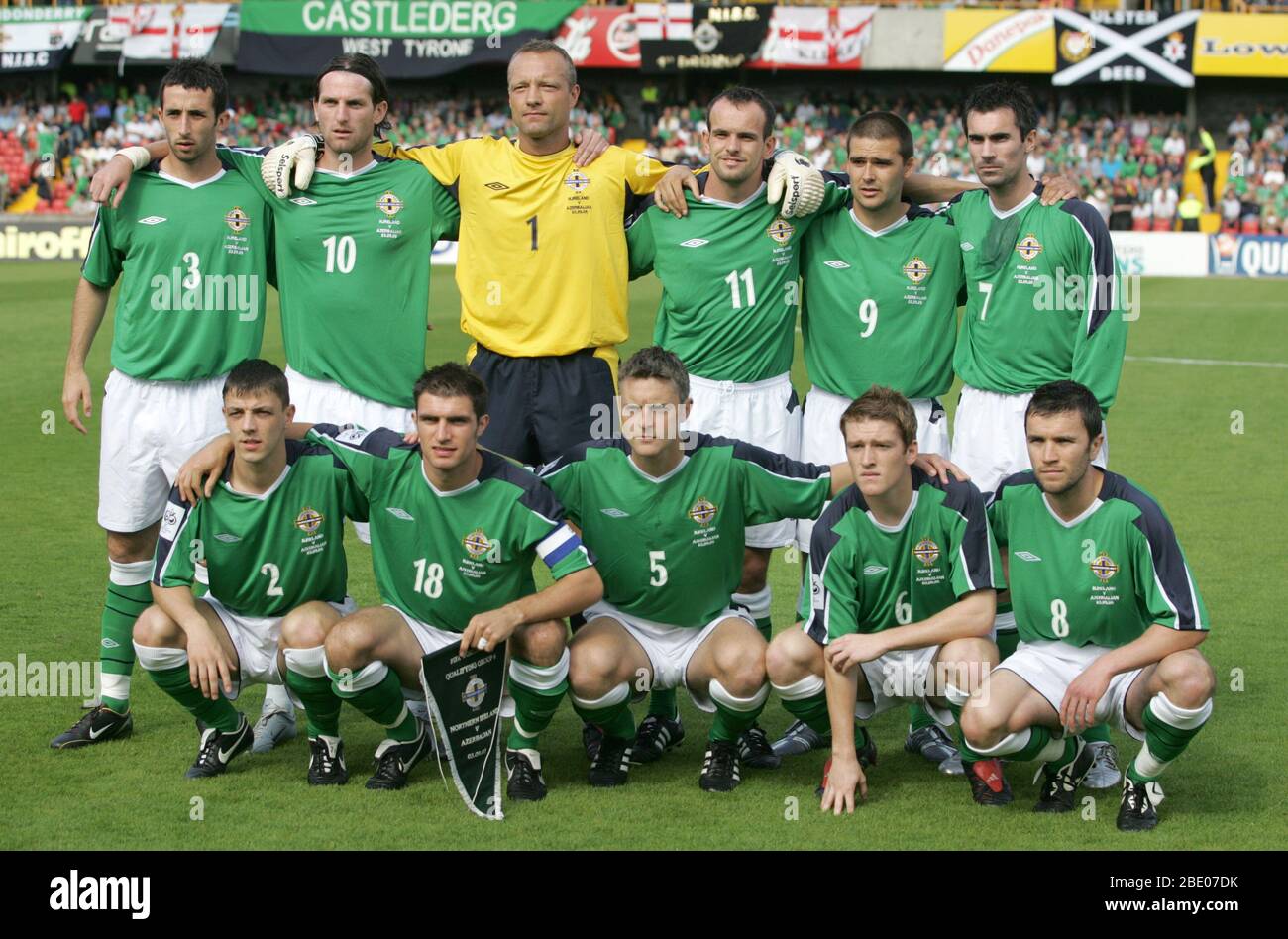 The Northern Ireland Football team, (top row from left) Tony Capaldi ...