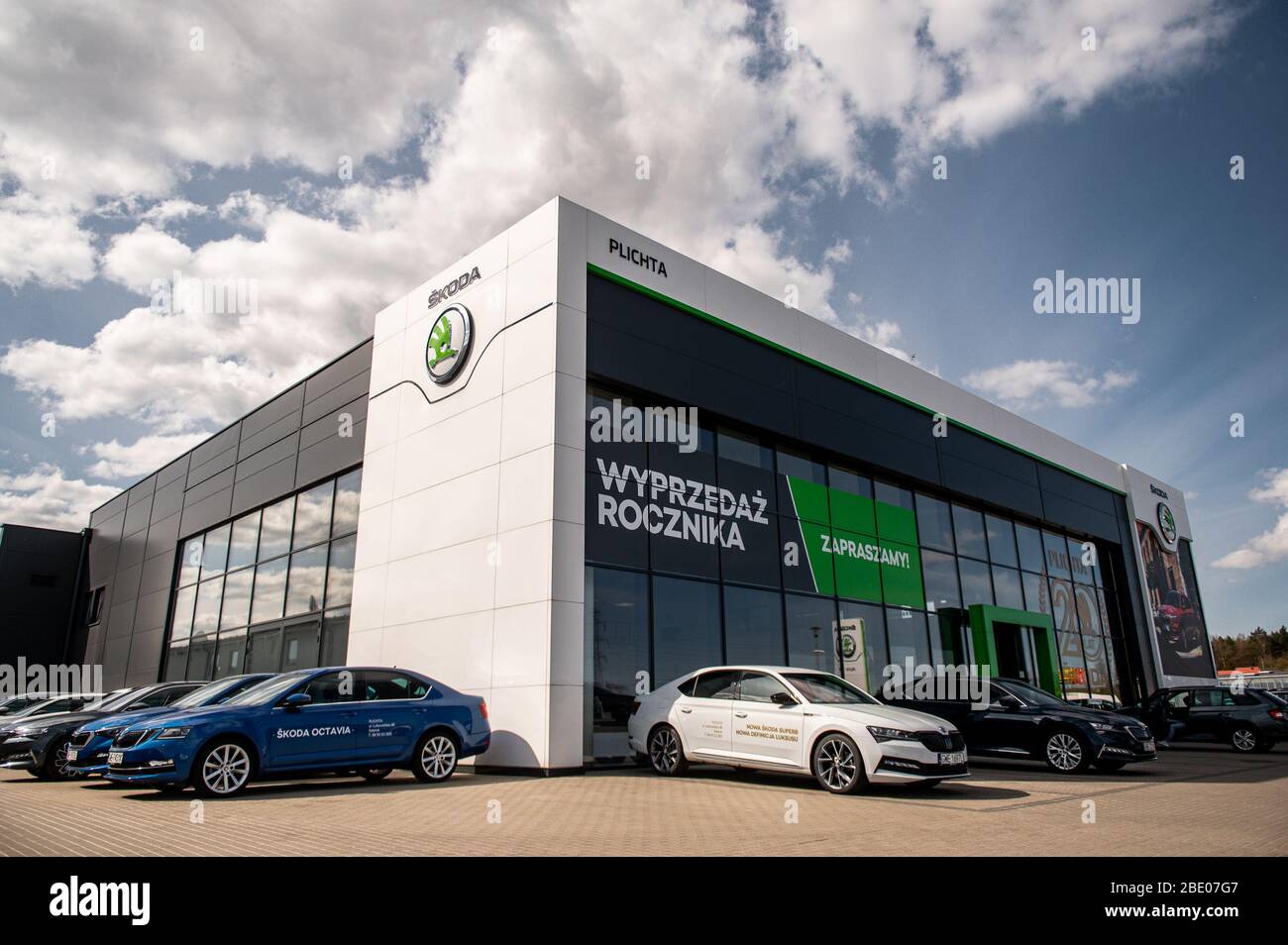 Gdansk, Poland. 10th Apr, 2020. Skoda dealer showroom in Gdansk. Credit ...