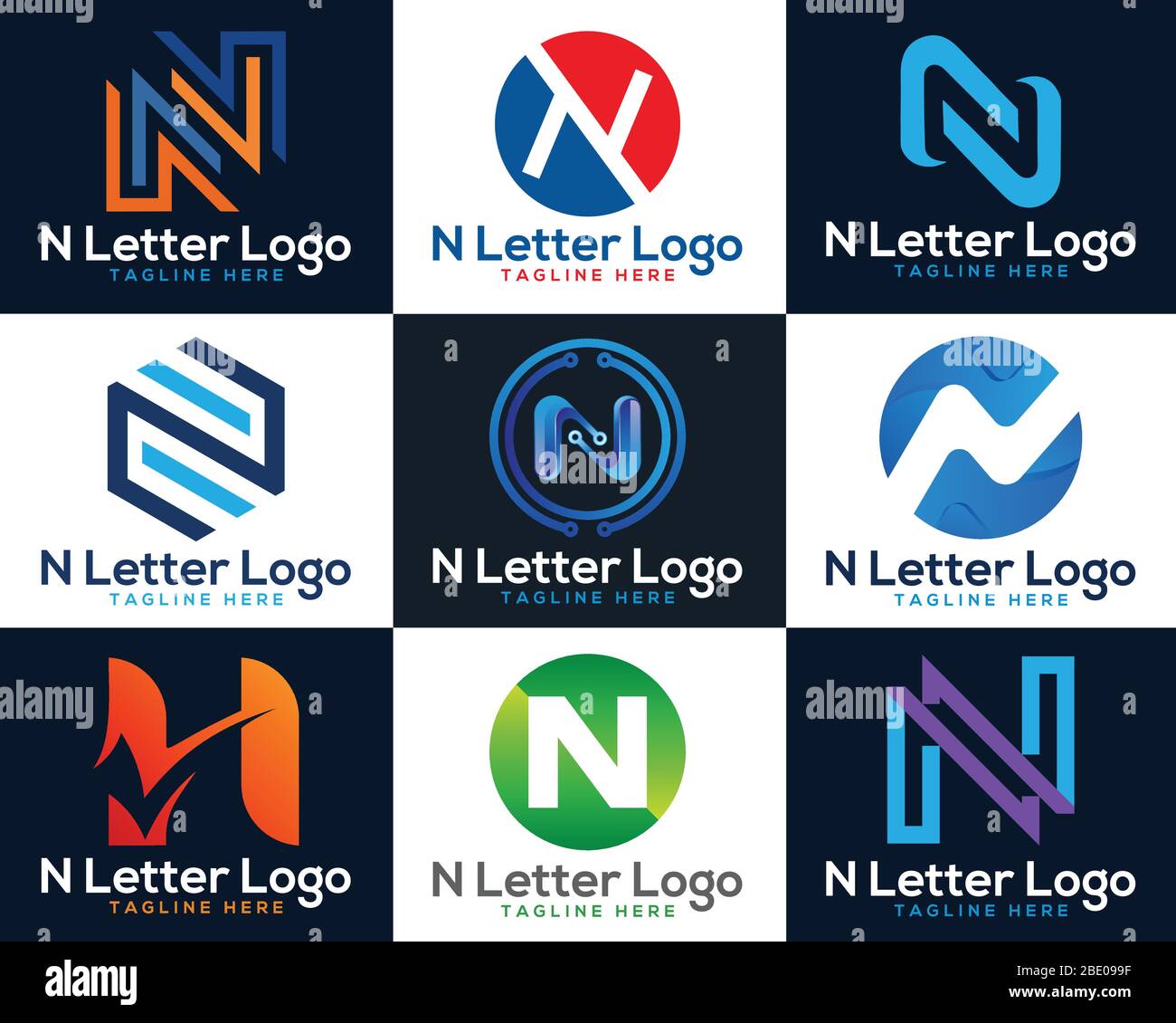 Abstract colorful N letter logo design Stock Vector Image & Art - Alamy