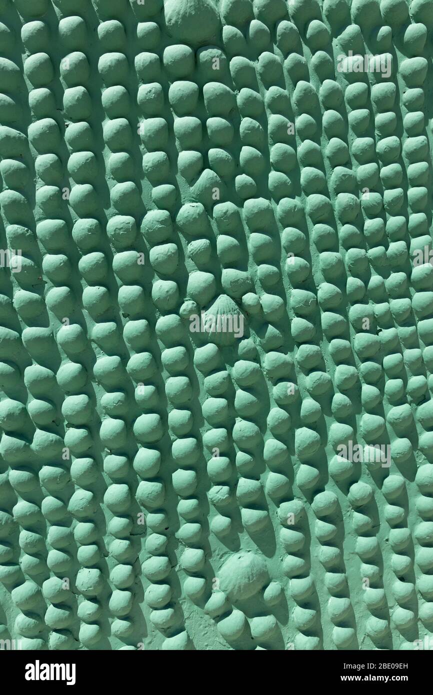 Green painted shell wall Stock Photo - Alamy