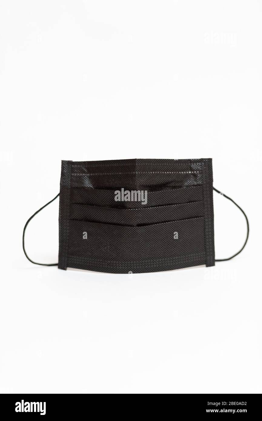 Black surgical mask for protection against Coronavirus COVID-19 (SARS ...