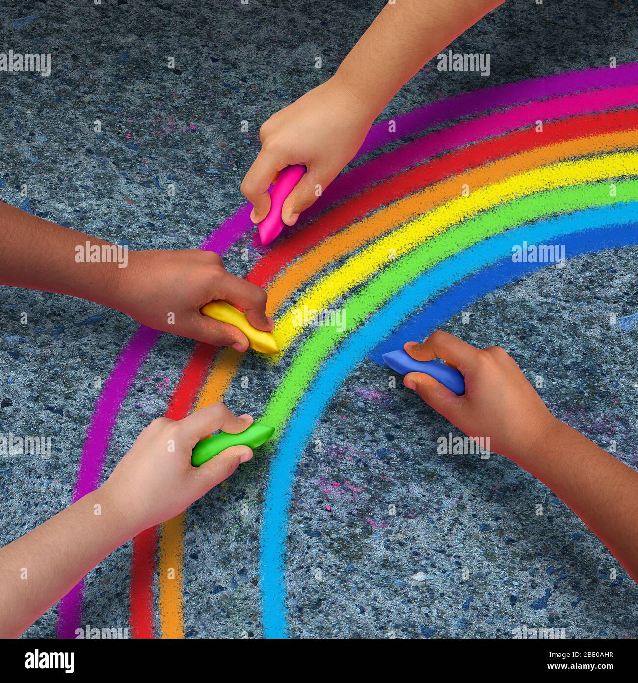 Hope rainbow concept background as a recovery from challenges as a ...