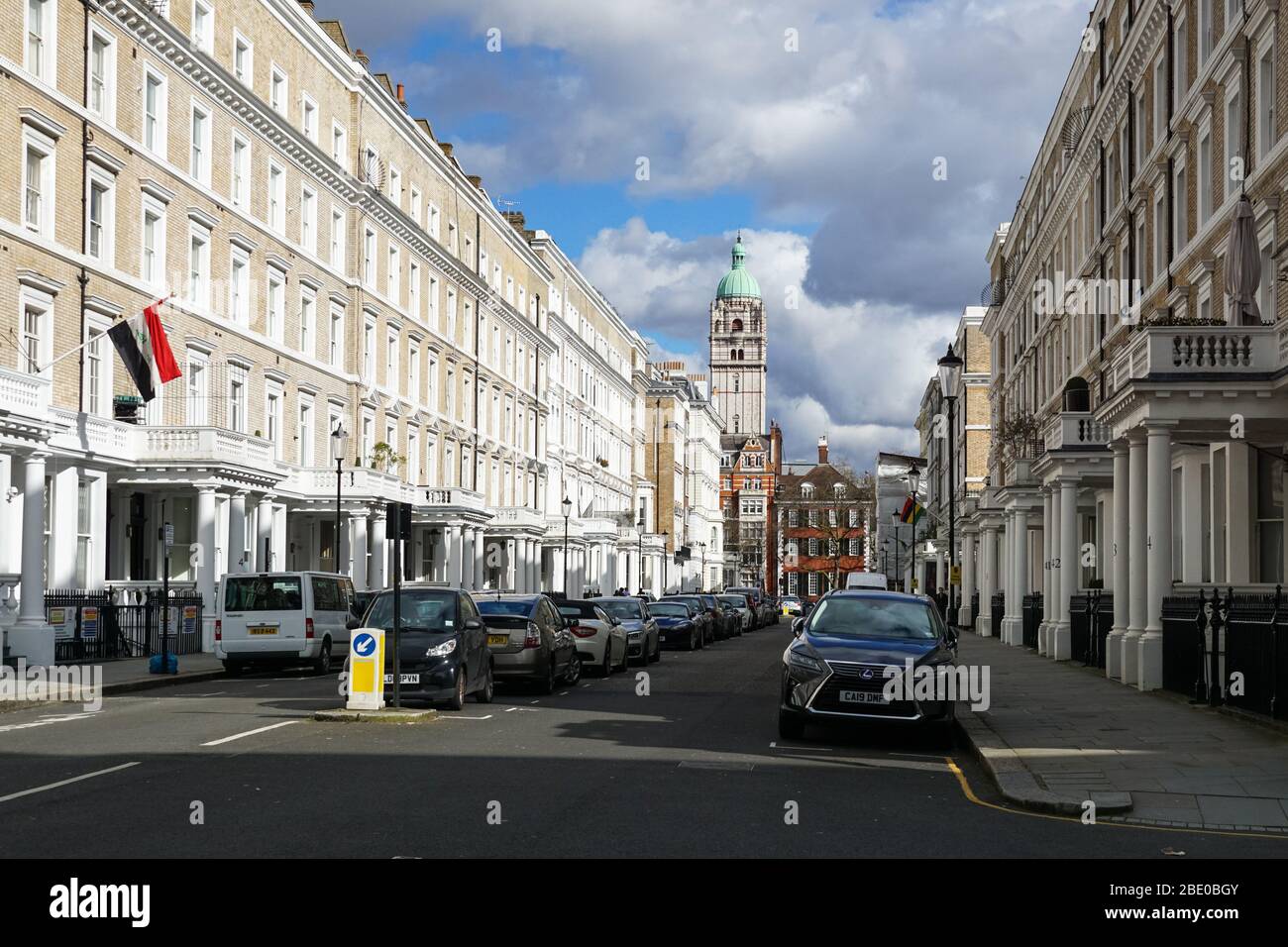 Victorian period terrace buildings on Elvaston Place, street in South ...