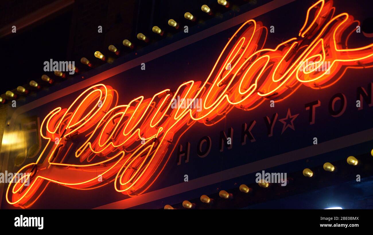 Neon sign Laylas Honky Tonk Saloon in Nashville - NASHVILLE, UNITED ...