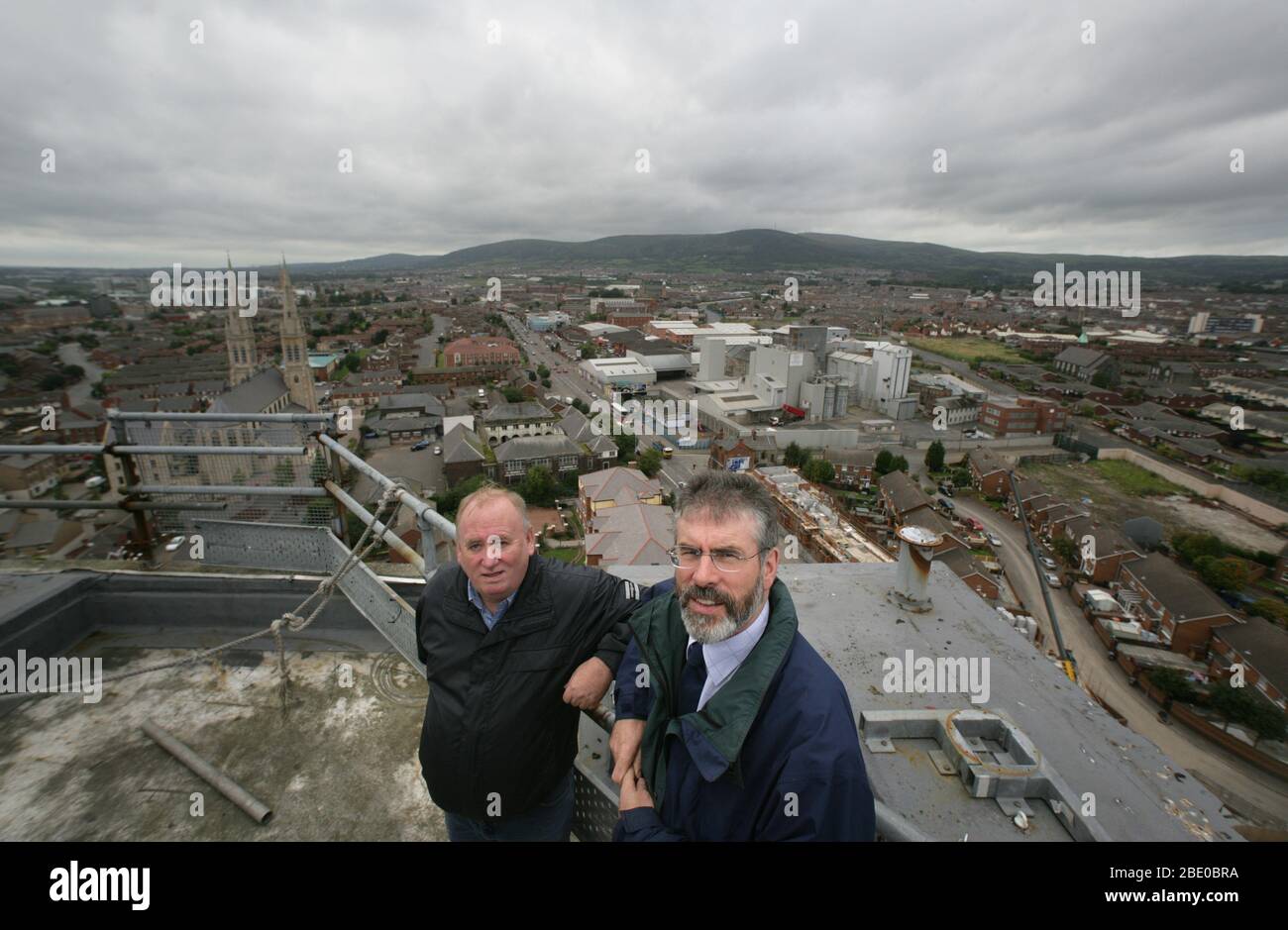 Files: former Sinn Fein President Gerry Adams (R), and party member Fra ...
