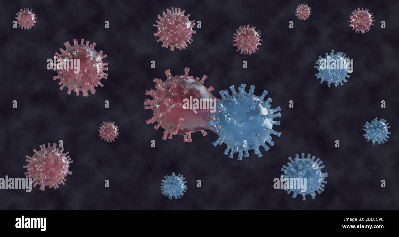 Virus and mutations process 3d illustartion. New virus mutation of ...