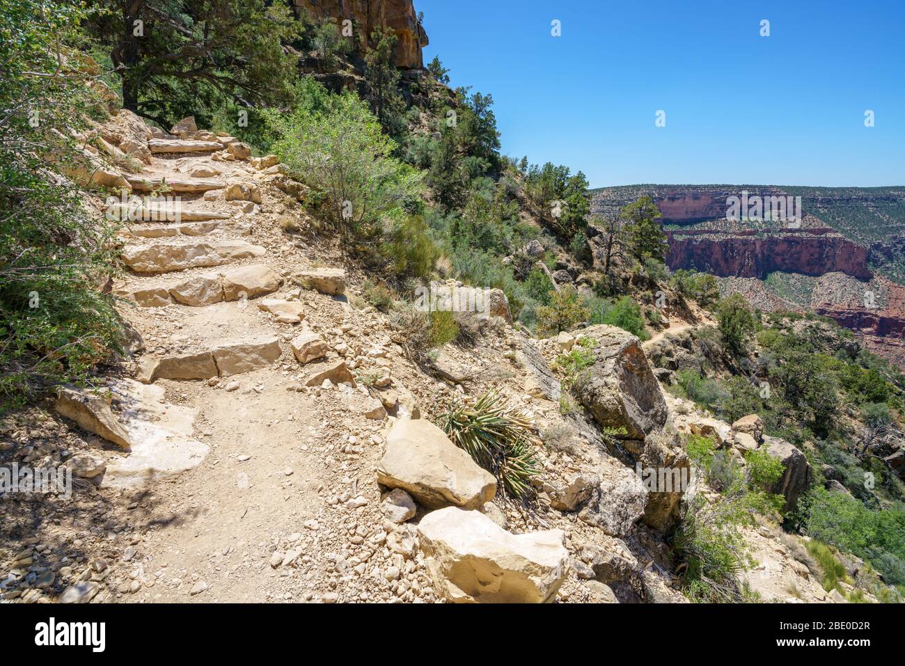 hiking the hermit trail at the south rim of grand canyon in arizona in ...
