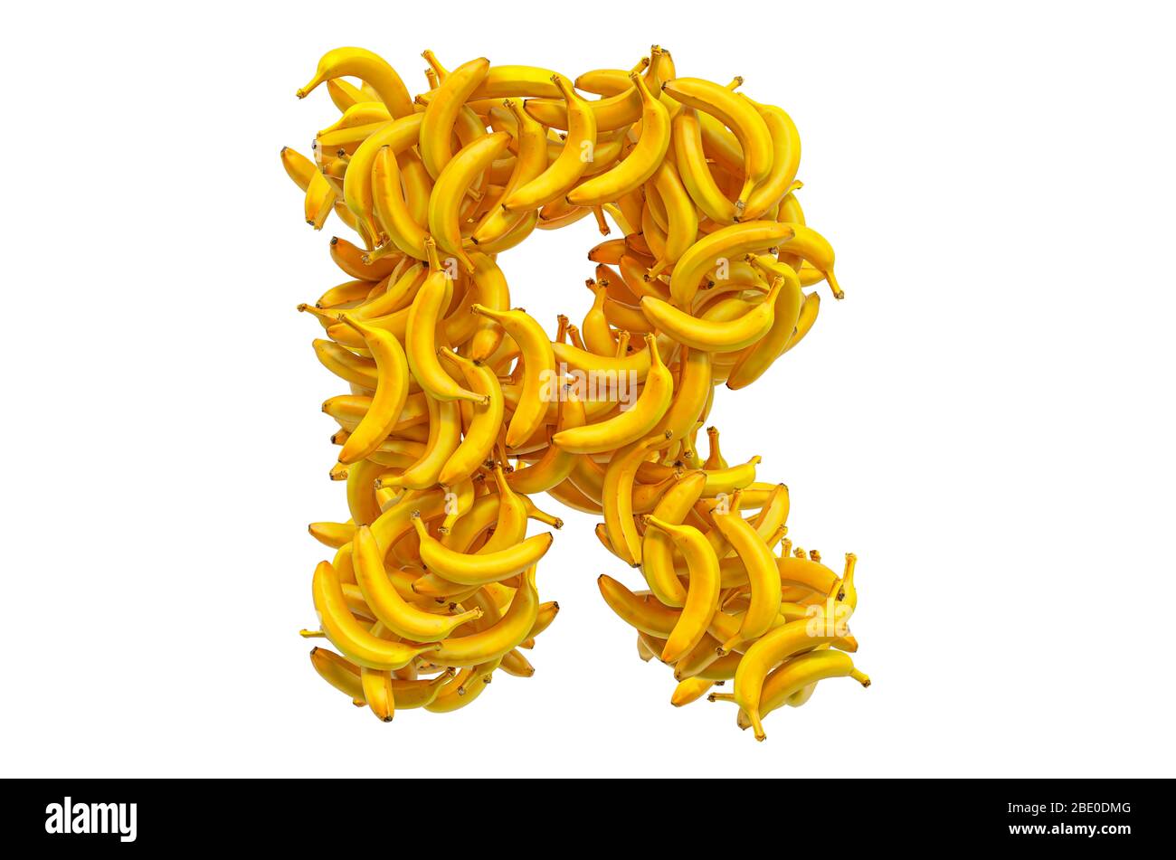 Letter R from bananas, 3D rendering isolated on white background Stock ...