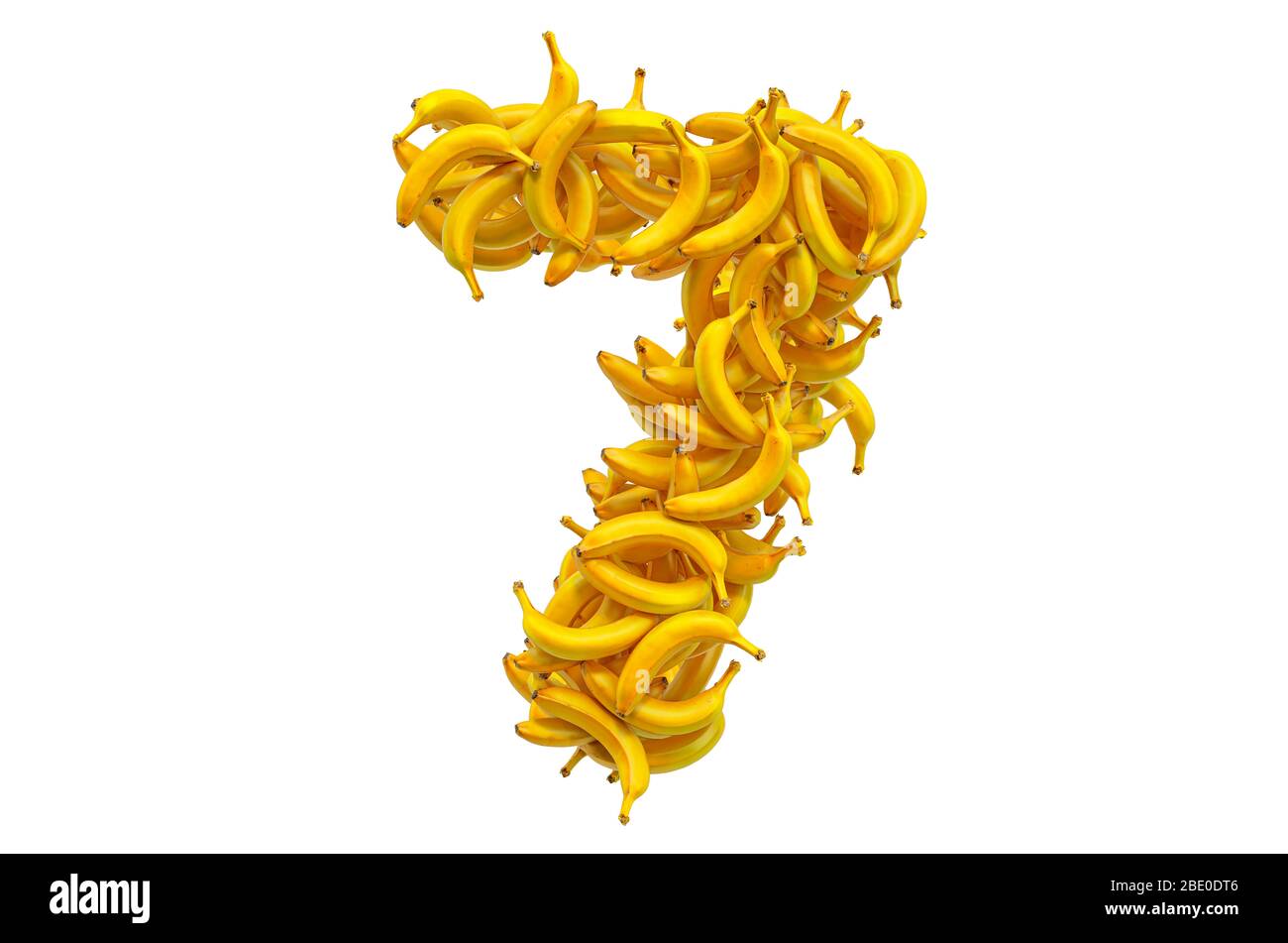 Number 7 from bananas, 3D rendering isolated on white background Stock ...