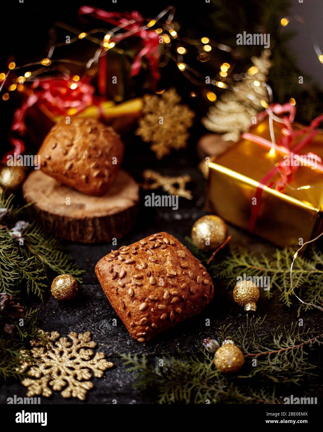 mini loaf of bread and gift box Stock Photo - Alamy
