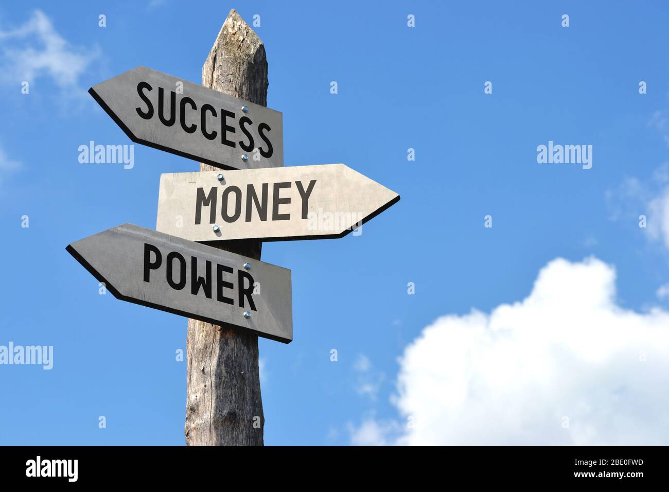 Success, money, power signpost Stock Photo - Alamy Success, money, power signpost Stock Photo - Alamy