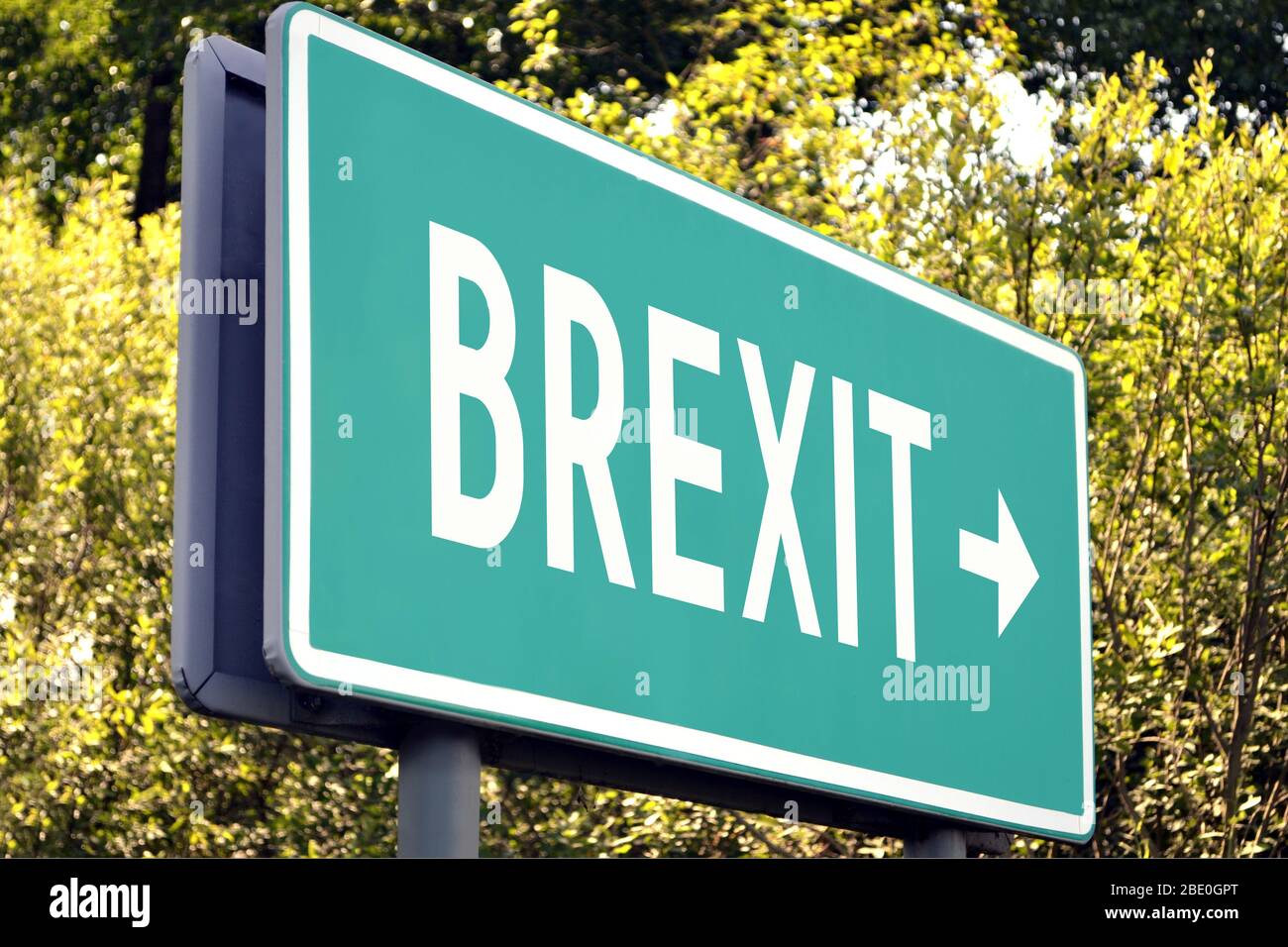 Brexit - next exit sign Stock Photo - Alamy