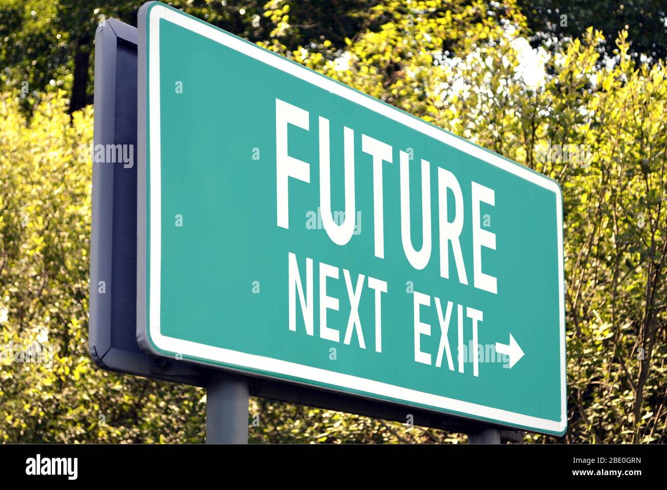 Future - next exit sign Stock Photo - Alamy