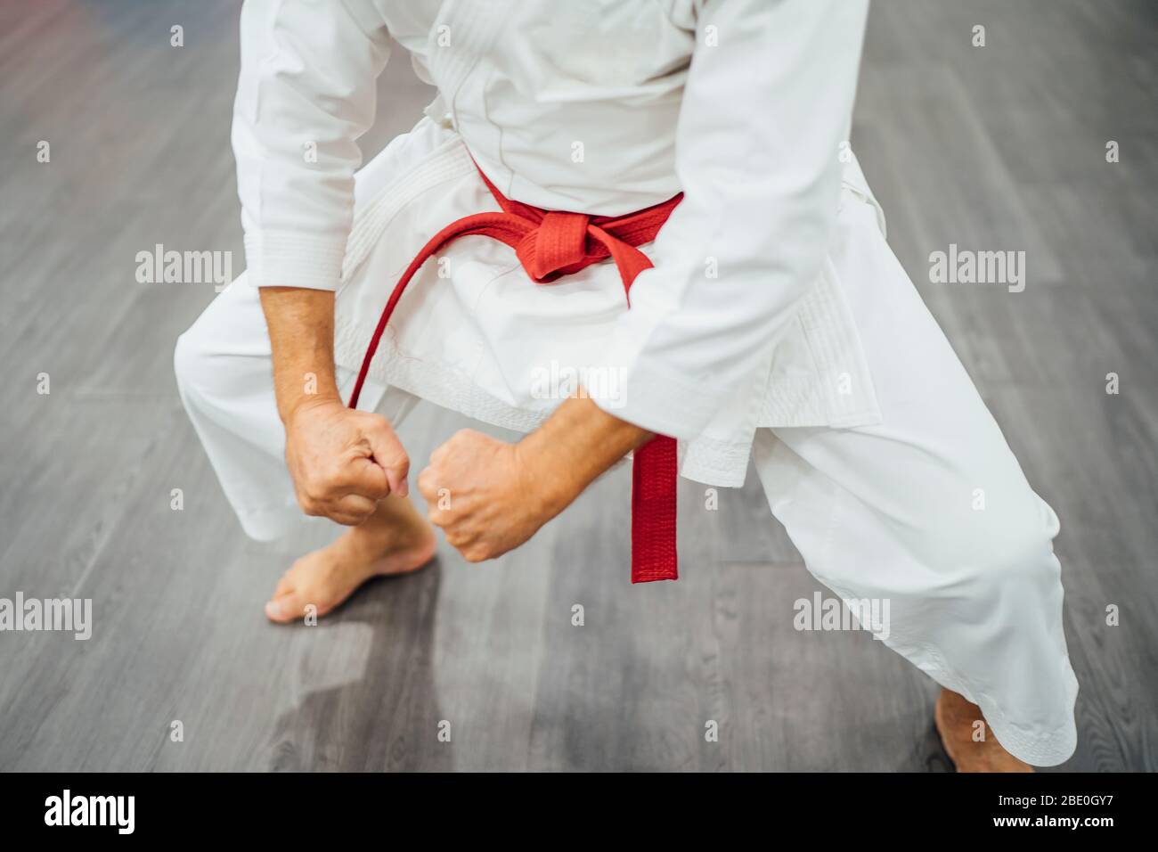 Karate master performing combat techniques Stock Photo - Alamy