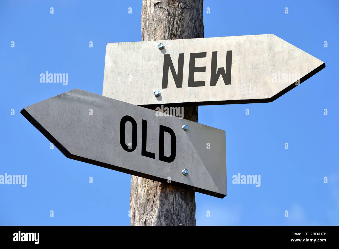 Old and new signpost Stock Photo - Alamy